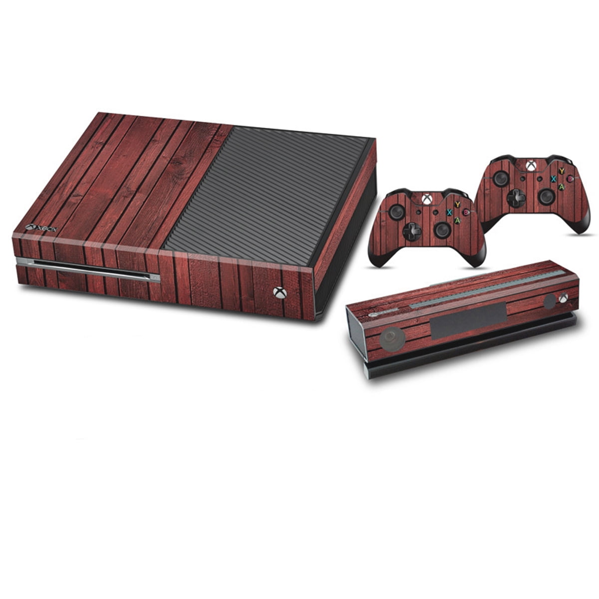Wood Grain Vinyl Sticker for Xbox One Console +Kinect Decal +2 ...
