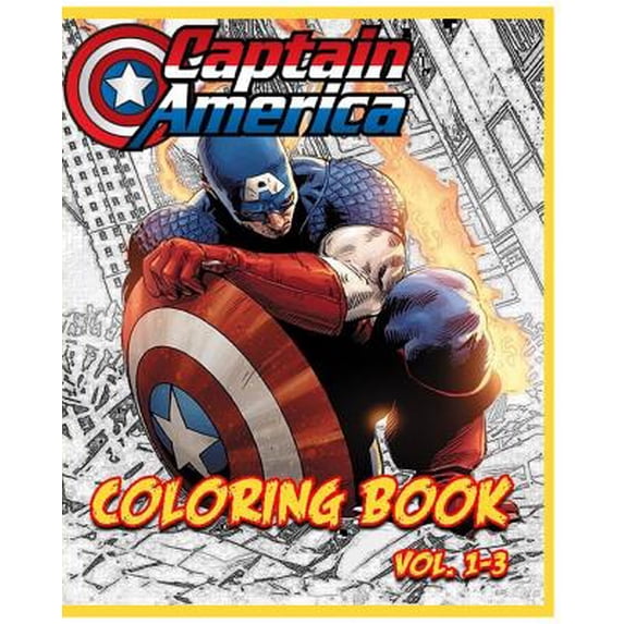 Captain America Coloring Books: Coloring Book Vol.1-3: Stress Relieving ...