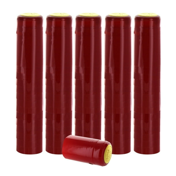 METALLIC SOLID RUBY RED PVC SHRINK CAPSULES 100 Pack - Walmart.com