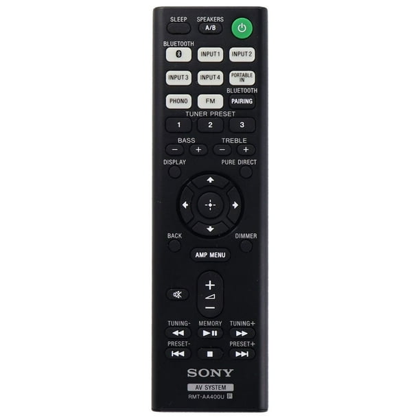 Sony Remote Control (RMT-AA400U) for Sony STR-DH190 AV Receiver - Black ...