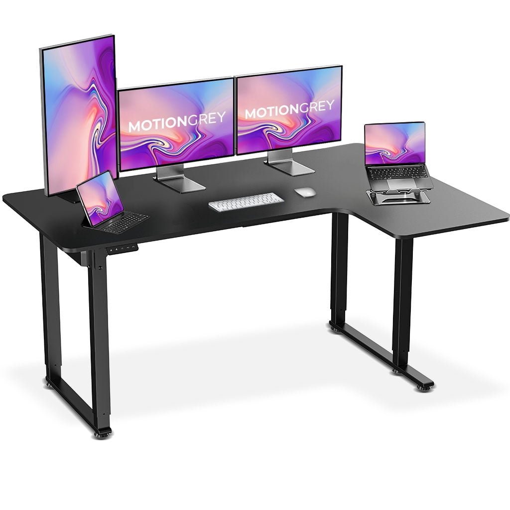 MotionGrey - Ergo2 Pro Adjustable Right L-Shaped Electric Standing Desk ...