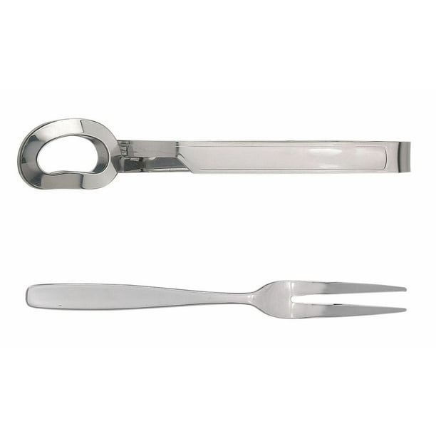 HIC Stainless Steel Cocktail Appetizer Escargot Snail Tongs and Fork ...