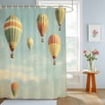 Bathroom Shower Curtain Retro Style Hot Air Balloon Waterproof Shower ...