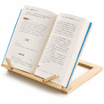 Adjustable Bamboo Book Stand for Reading, Foldable Book Holder with 4 ...