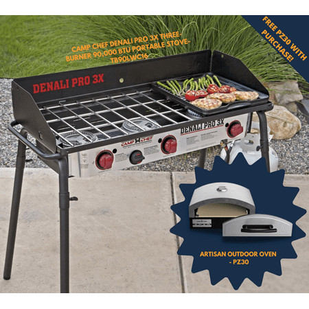Camp Chef Denali Pro 3X Three-Burner Stove + Camp chef Pizza Oven ...