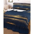 Abstract Color Block Quilts Bedding Set King Size Gold Blue Lines Sky ...