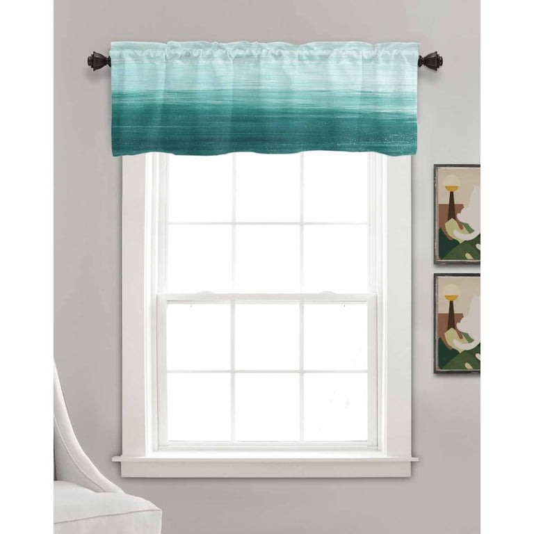 Teal Curtains Valance For Living Room