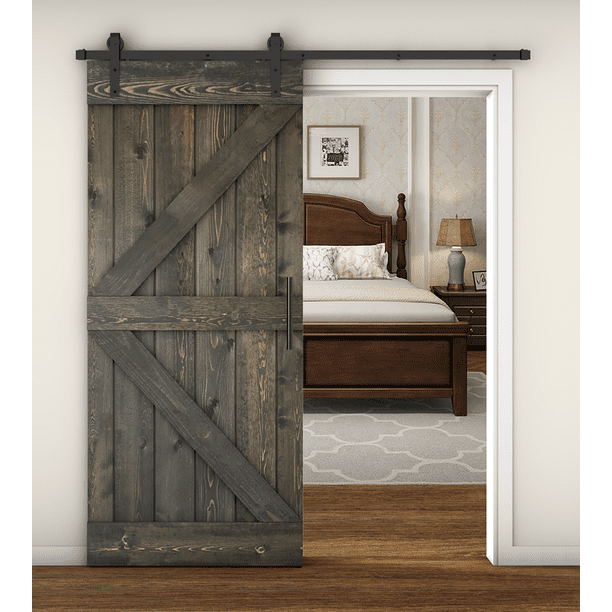 Essencaliy 36in x84in Solid Wood Barn Door, Made-in-USA Farmhouse ...