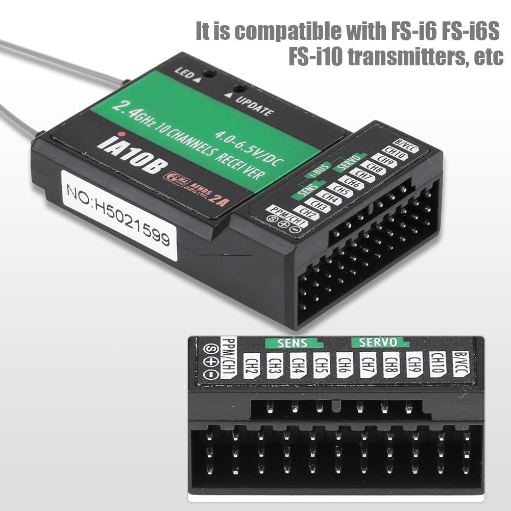 Domqga Flysky FS-IA10B 2.4G 10 Channel Receiver PPM Output With iBus Port for RC Helicopter ...