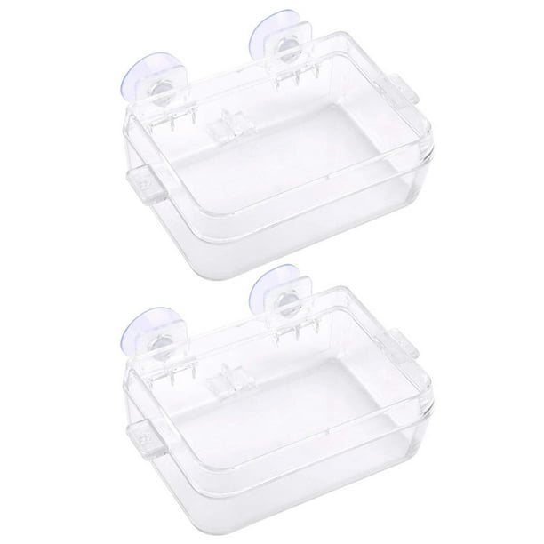 2pcs Reptile Water Dish Transparent Basin Lizard Feeder Anti-Escape ...