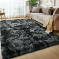 ZENELESS Solid Shag Collection Rug,6x9ft Charcoal Gray Large Fluffy ...