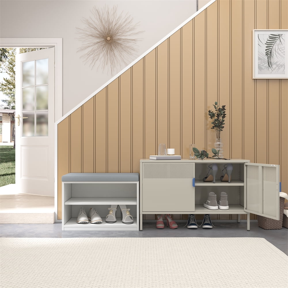 Metal Storage Cabinet with Adjustable Shelf, Free Standing Sideboard ...