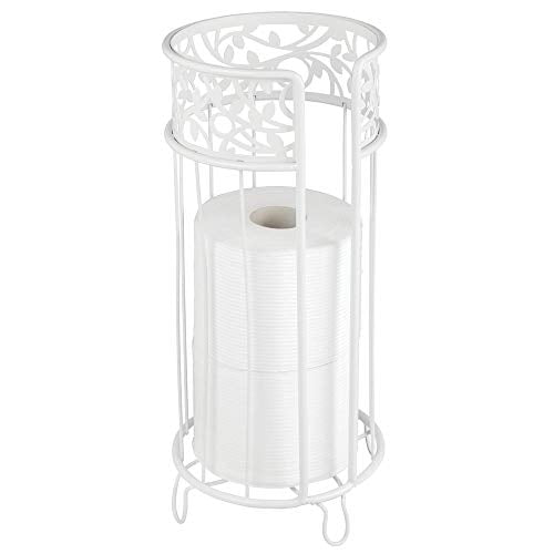 Mdesign Decorative Free Standing Toilet Paper Holder Stand With Storage