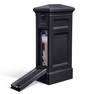 Step2 MailMaster Hudson Mailbox | Black Mailbox with Newspaper Holder ...