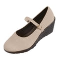 AUDeals Women's Mary Jane Wedge Shoes, Slip On Comfort with Elastic ...