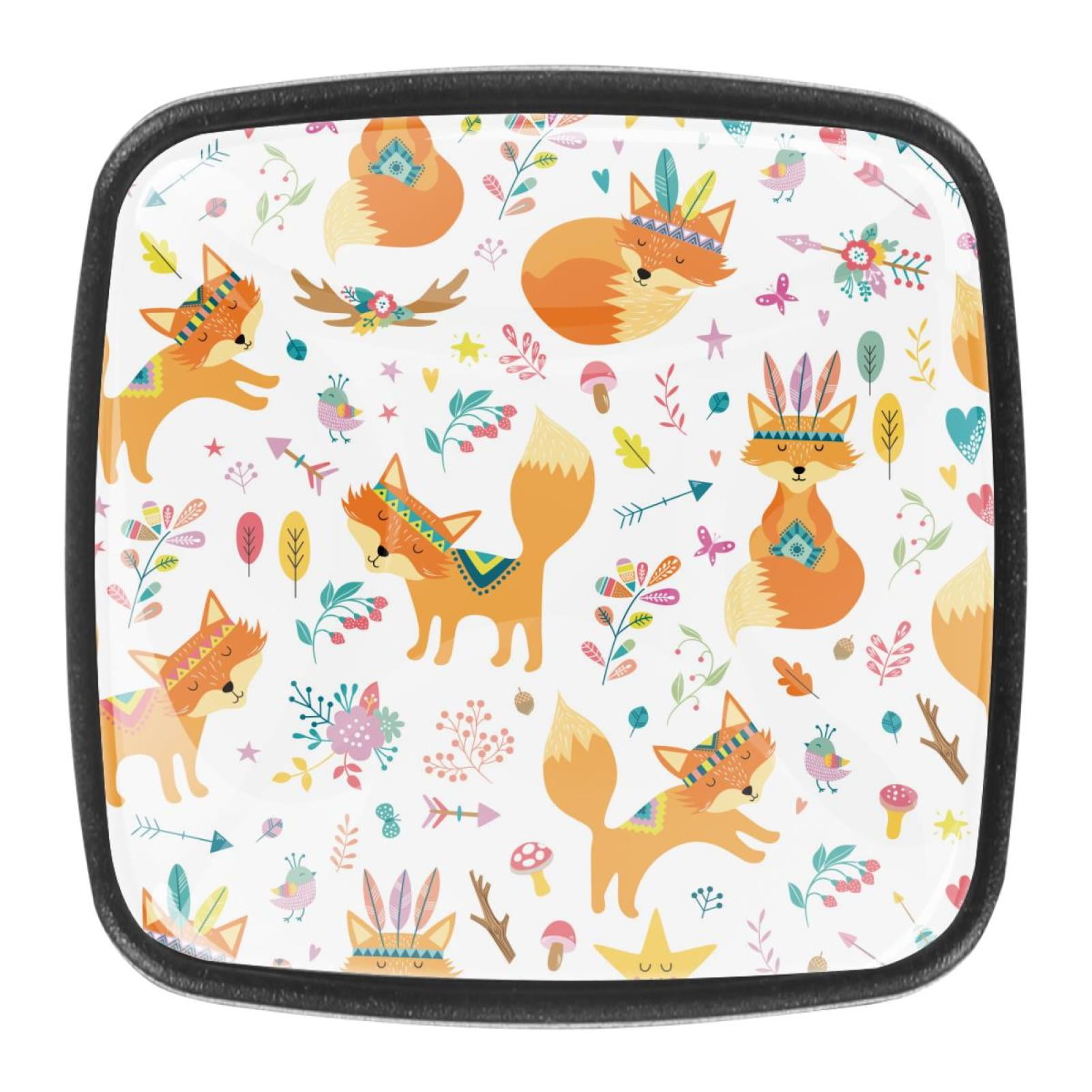 4 Pcs Square Cabinet Handle Cupboard Knob Drawer Pulls Handle Fox ...