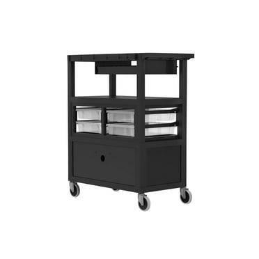 Furinno Indo Petite Under Desk Utility Cart with Casters, Espresso ...