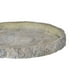 Distressed Round Shape Cemented Log Plate, Gray- Saltoro Sherpi ...