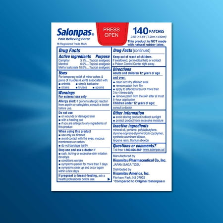 Salonpas Pain Relieving Patch - 140 count | Walmart Canada