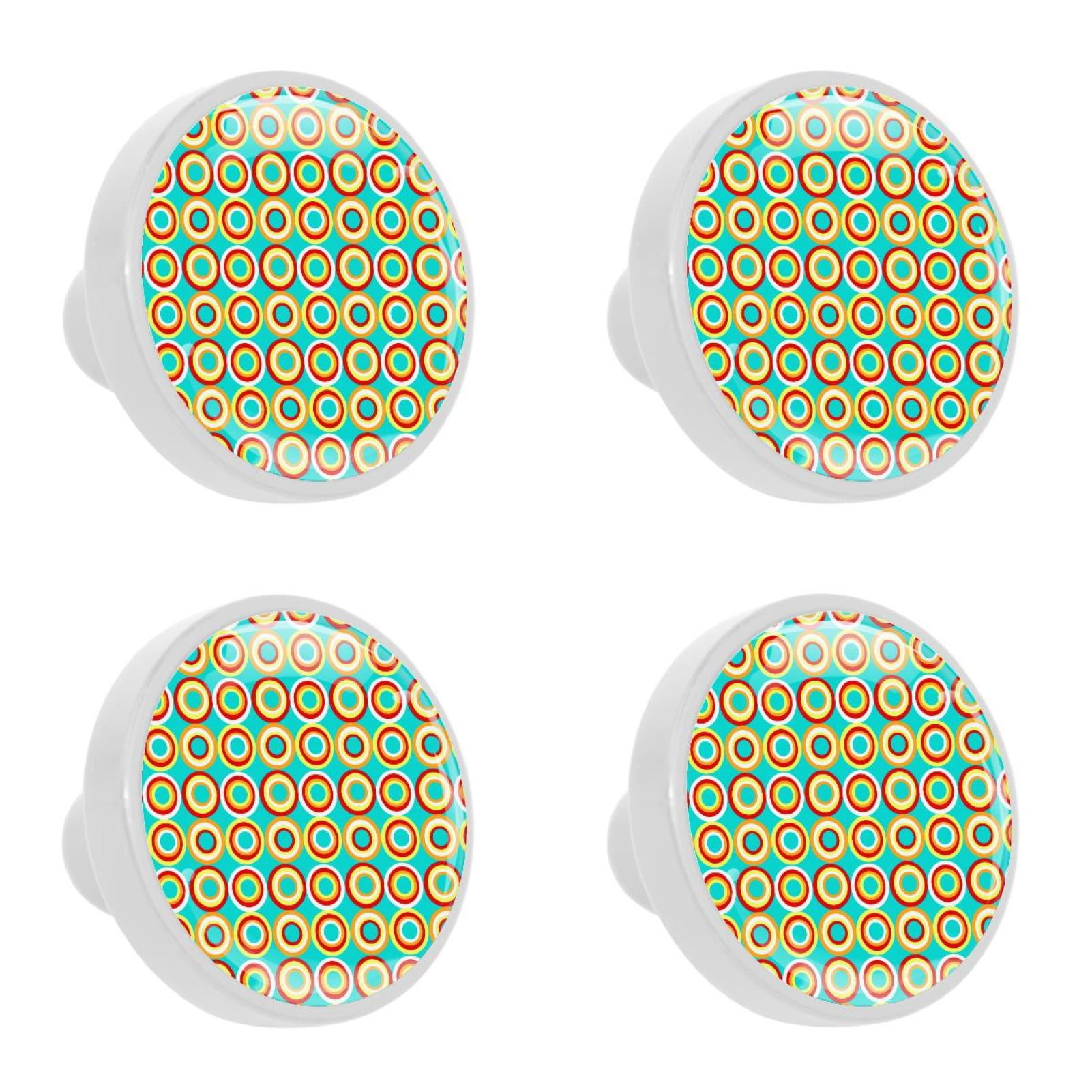 4 Pcs Colorful Circle Knobs for Kitchen Cabinet Cupboard Dresser ...