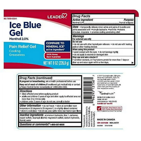 Blue Gel Anesthetic