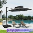 Low-Profile Umbrella Weight Stand, 22lb HDPE Plates Outdoor Shade Base ...