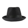 Hevirgo Men Solid Color Wide Brim Fedora Felt Hat Panama Cap Boater Summer Beach Sunhat