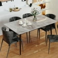 Wisfor Rectangular Sintered Stone Dining Room Table with Sturdy Metal ...