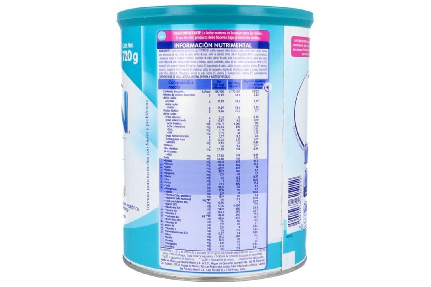 Nan 1 Optipro De 0 a 6 meses Lata Con 720 g Nan 720g | Bodega Aurrera en línea