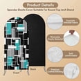Arch Backdrop 5 Ft, Teal Blue Black Geometric Spandex Stretch Fitted ...
