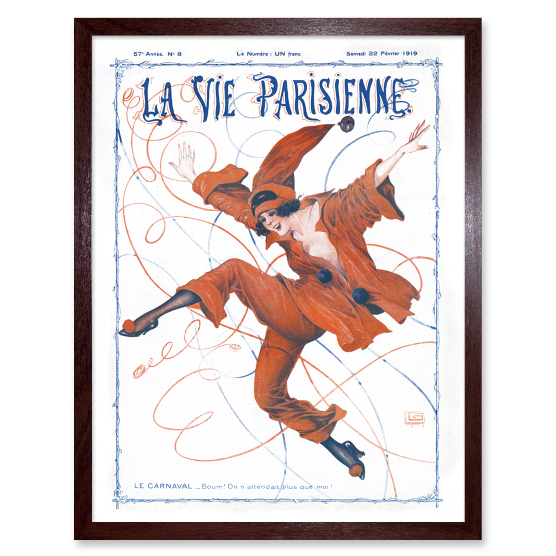Vintage French Fashion La Vie Parisienne Carnival Clown Magazine Cover ...
