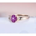 FINE SILVER JEWELLERS 925 Sterling Silver Rose Gold Plated Pink Star Ruby Gemstone Ring Handmade ...