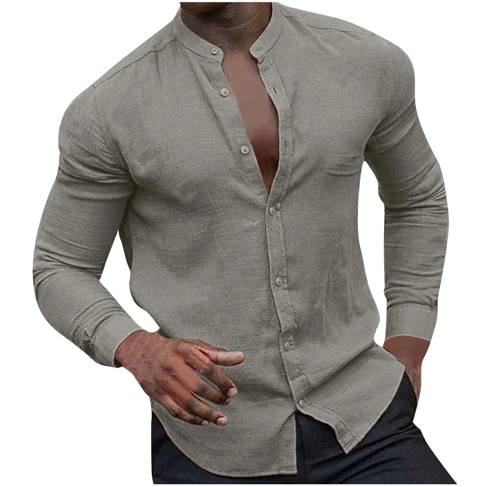 Click here for Faiwad Mens Cotton Linen Casual Shirt Long Sleeve... prices