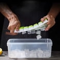 4 Pack Silicone Ice Cube Tray with Lid, Easy Release Flexible Ice Cube ...