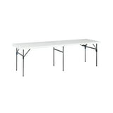 Mainstays White 8 Foot Folding Plastic Table, Heavy Duty, Easy-Fold ...
