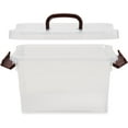 Ezoware Small Locking Plastic Storage Box 11 Quart Clear Stackable