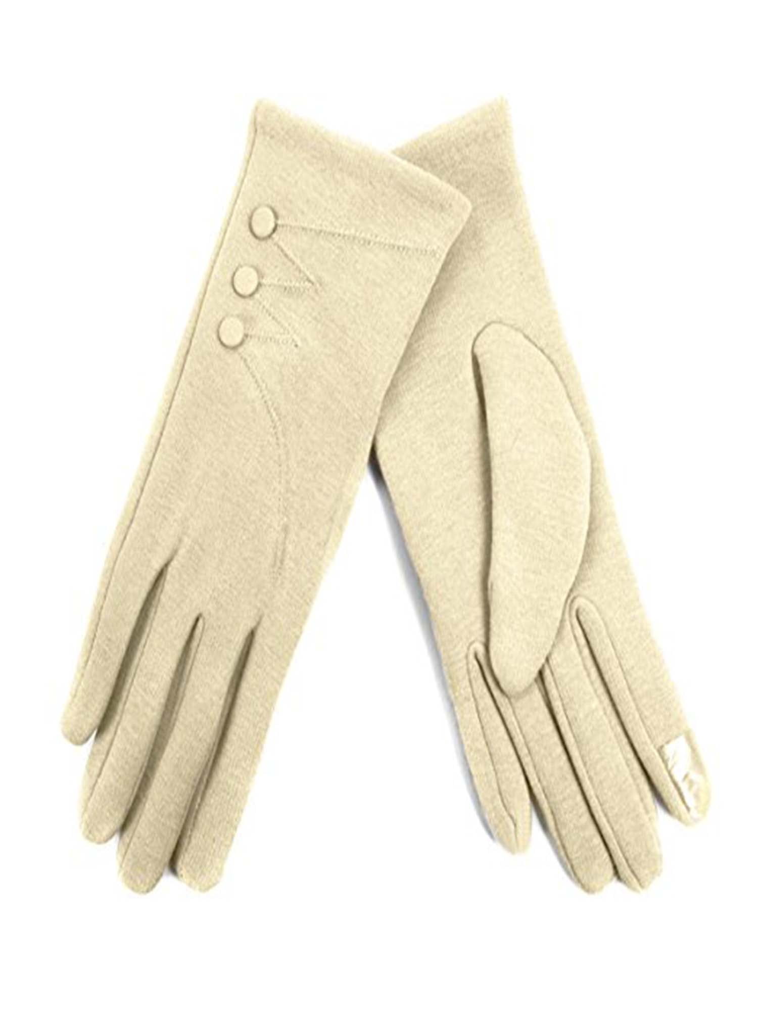 Ladies Fuzzy Faux Fur Winter Gloves with Fleece Lining - Warm Microgrip ...
