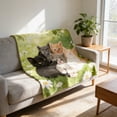 Japceit Flannel Pet Print Blanket, 100x130cm Adorable Cat Design with ...