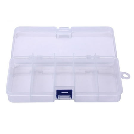 Transparent 5 Grid Plastic Fishing Tackle Box 2 Layer Lure Bait Hooks ...