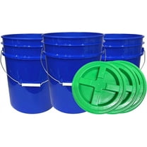 House Naturals 5 Gallon Buckets pails with Screw on Airtight Black Lids ...