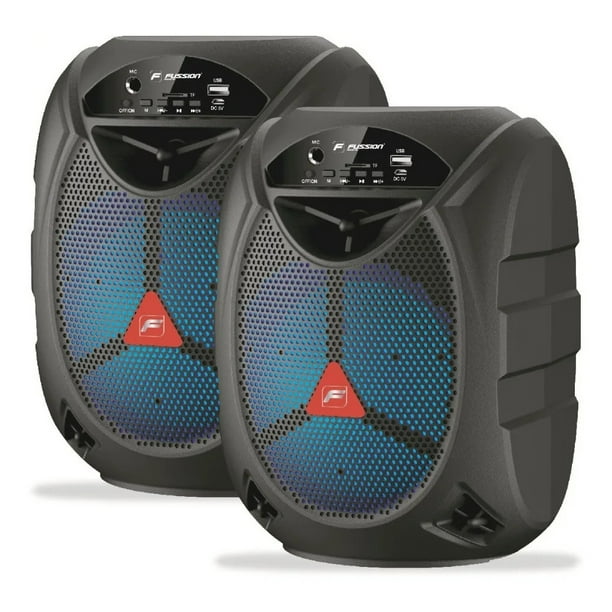 Par de bocinas FUSSION 6.5 recargables Karaoke FM USB PBS-65014 ...