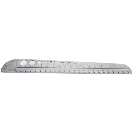 Metal Ruler Stainless Steel Multifunctional Scale Ruler Protractor ...