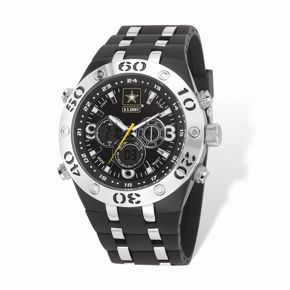 US Army Wrist Armor C23 Blk Silicone / Alloy Strap Ana-Digital Watch 10 ...