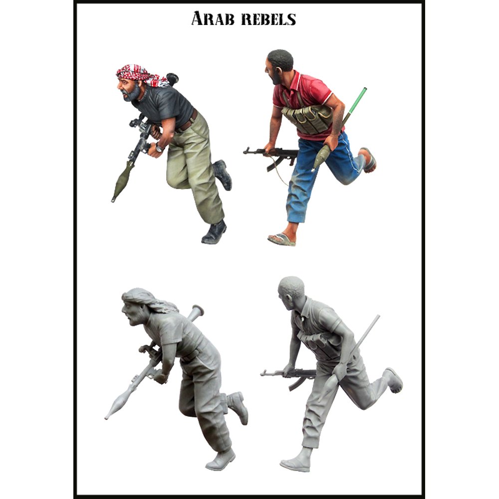 Evolution Miniatures 1:35 Arab Rebels - 2 Resin Figures Kit #EM-35139 ...
