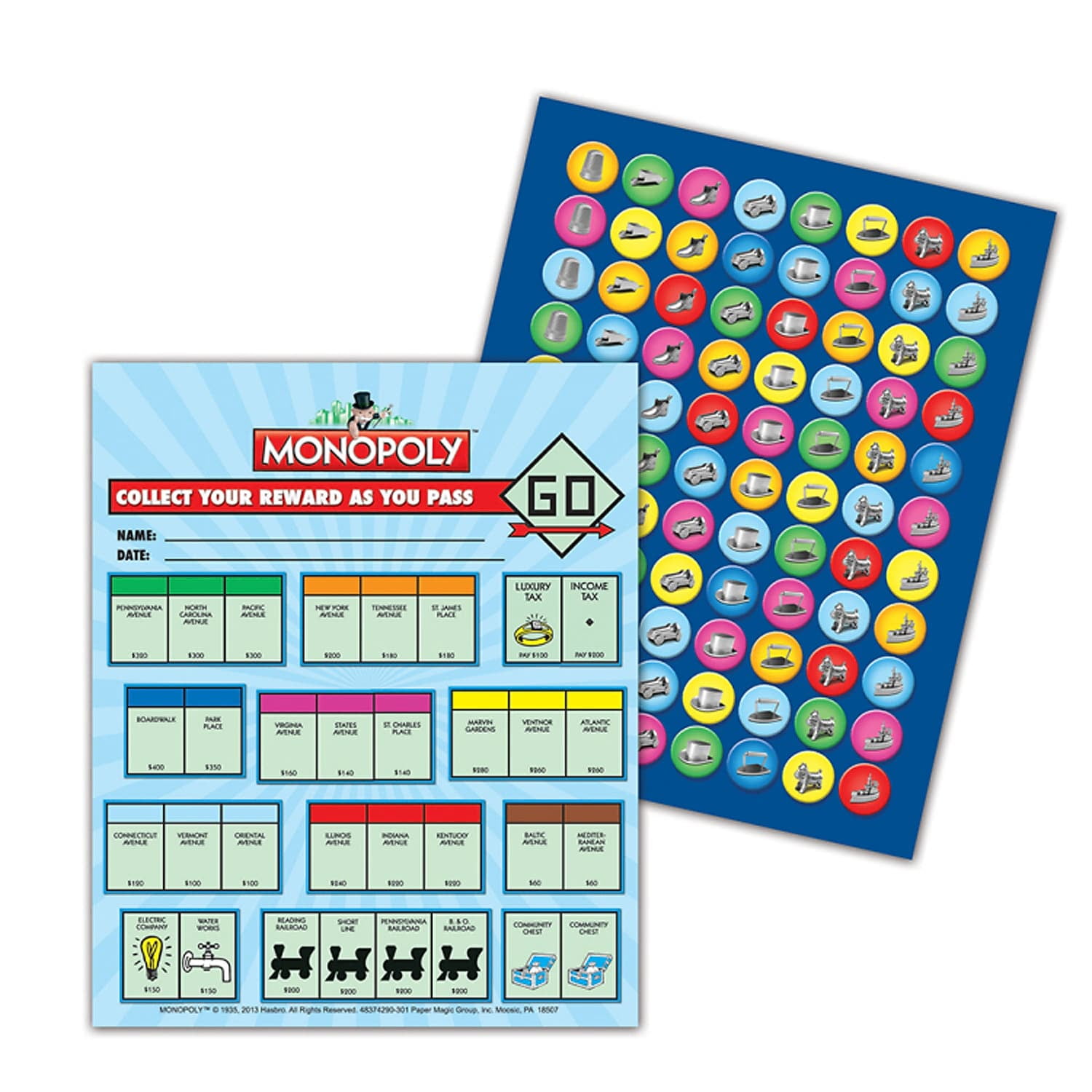 Eureka Monopoly Mini Reward Chart 5"" x 6"" EU-837429 - Walmart.com