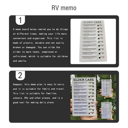Memo Board Plastic Planning Sliding Checklist Check Chart RV Student ...