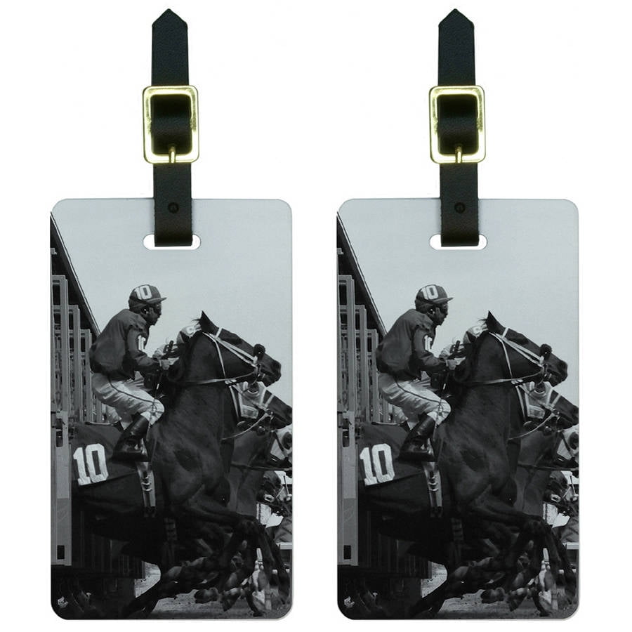 Horse Racing Race Track Betting Running Vintage Luggage Tags ID, Set of ...