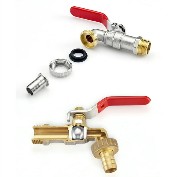 destyer Garden DN15 Brass Ball Valve with Rotary Handle Hose Connector ...