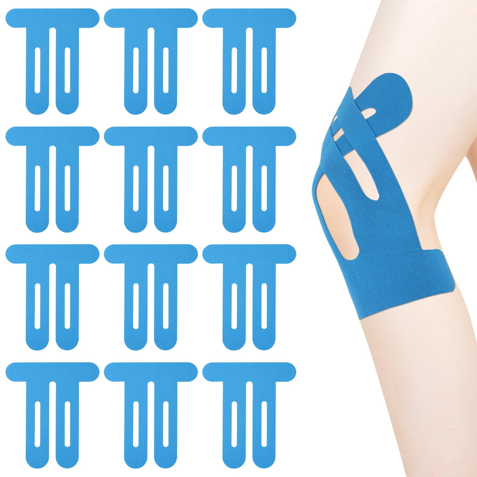Click here for Unbranded 12-Pack Blue Pre-Cut Kinesiology Knee Ta... prices