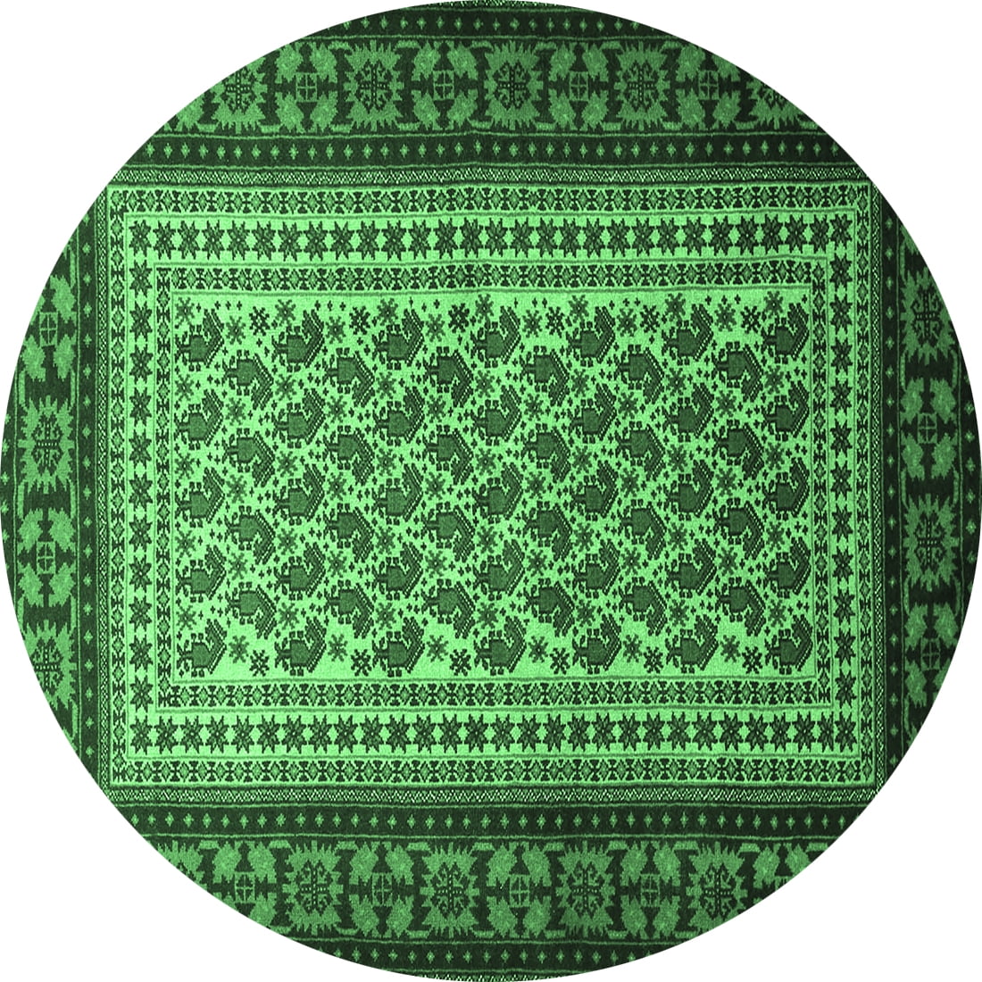 Ahgly Company Indoor Round Persian Emerald Green Traditional Area Rugs ...